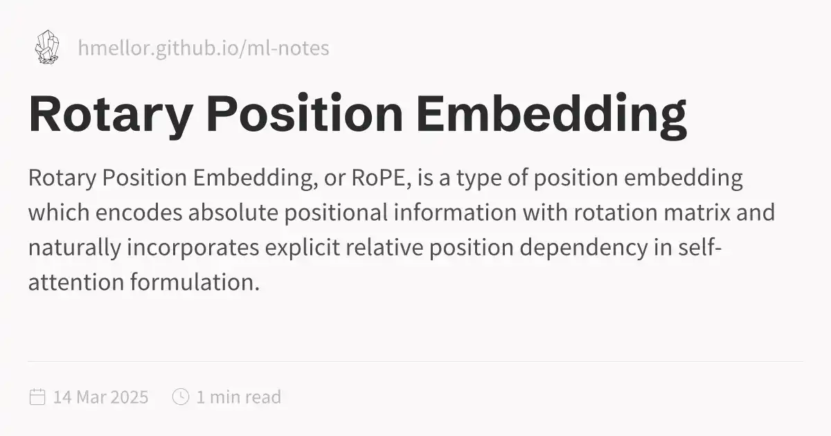 Rotary Position Embedding