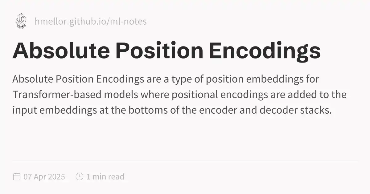 Absolute Position Encodings