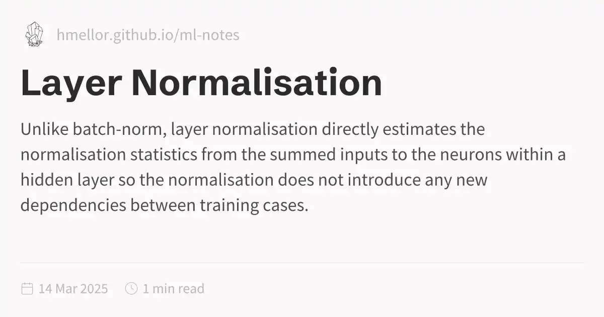 Layer Normalisation