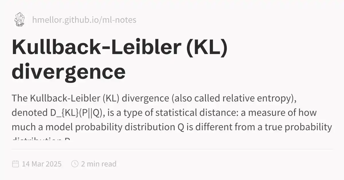 Kullback-Leibler (KL) divergence